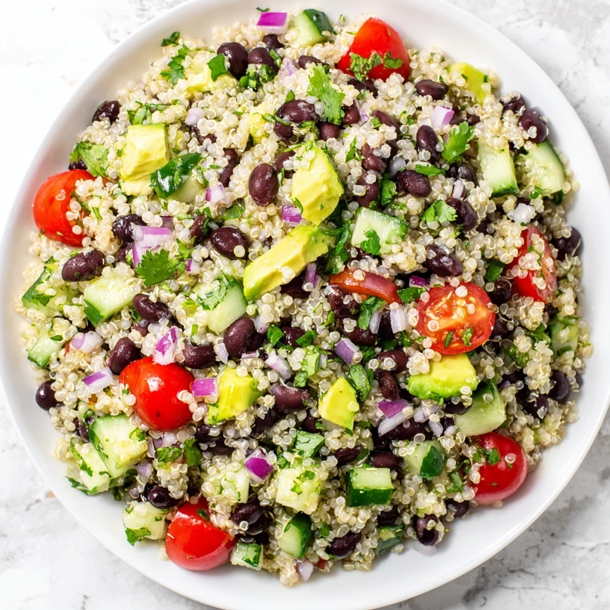 Vibrant quinoa and bean cold salad