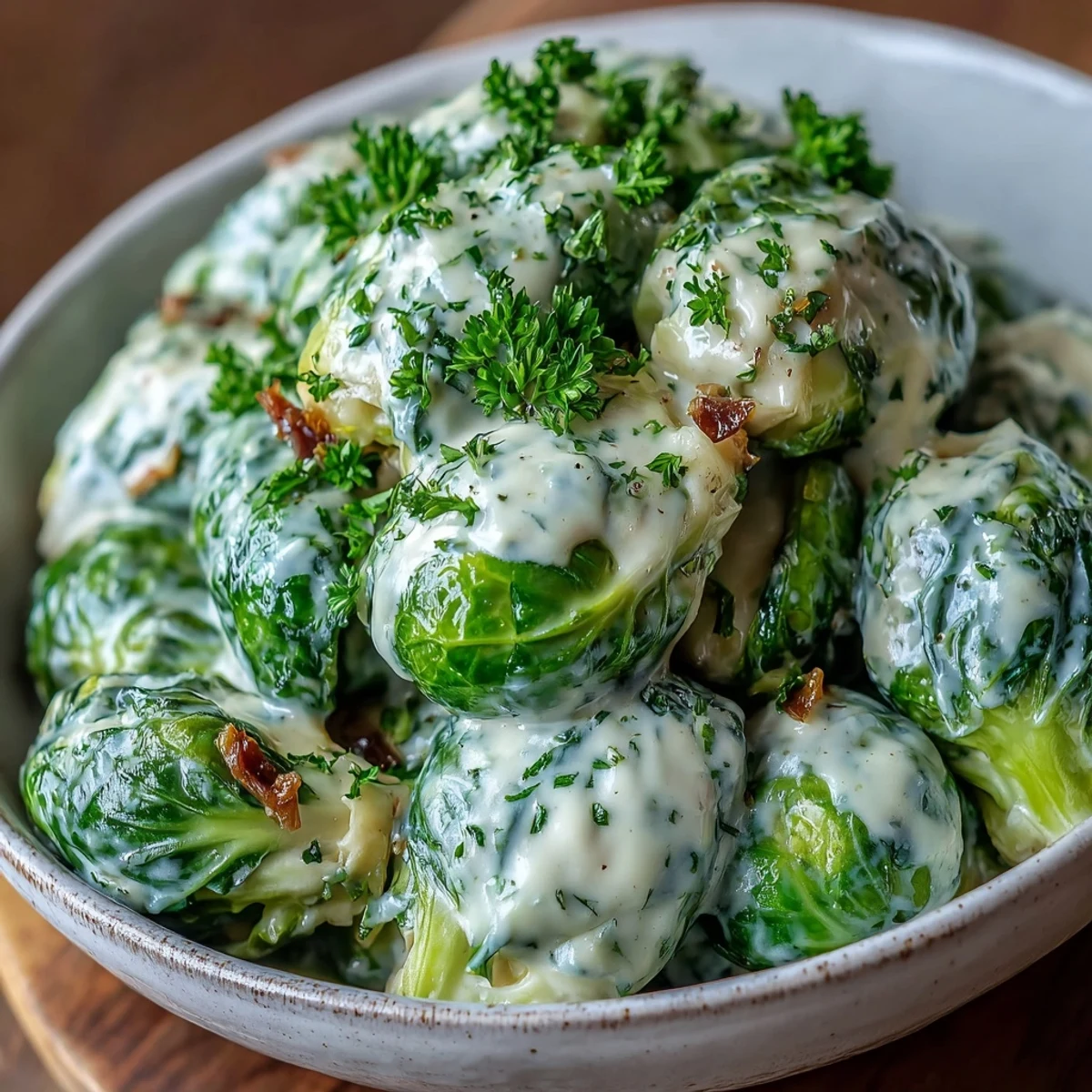 Brussels Sprouts in Cream Cheese-Mustard Sauce | German Vegetarian Side ...